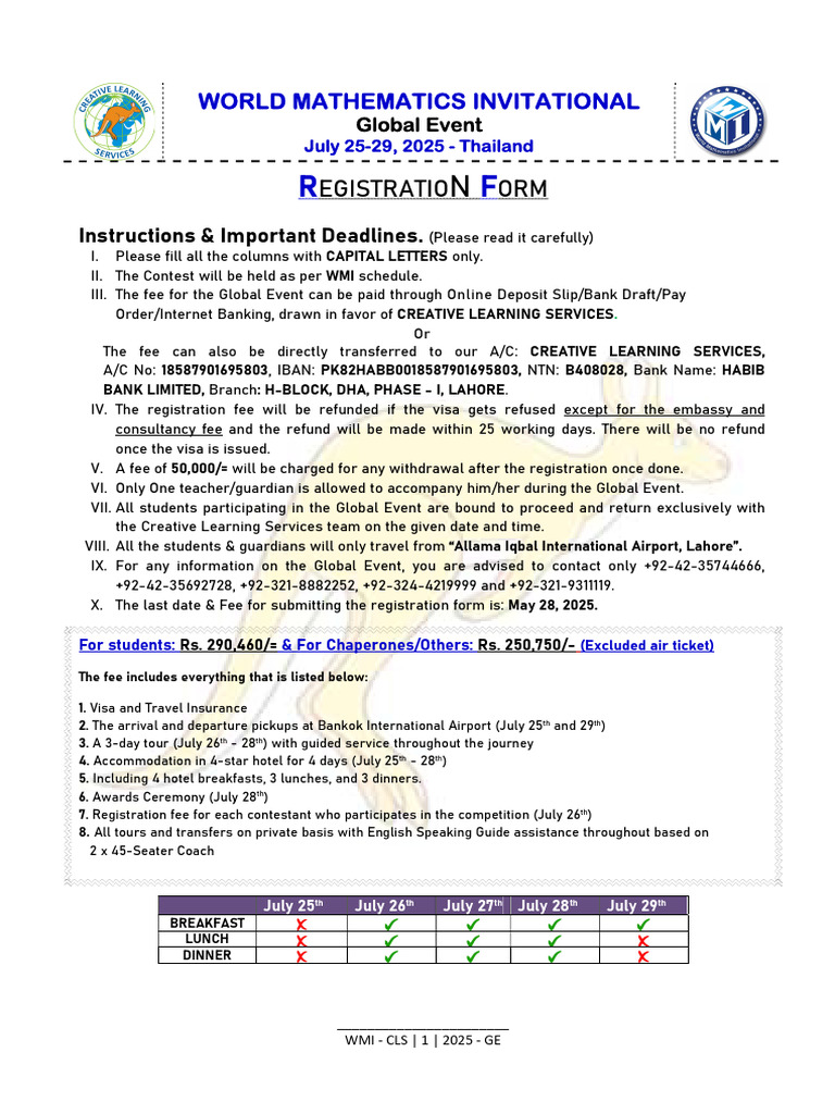 1-Registration Form - WMI For Global Event | PDF
