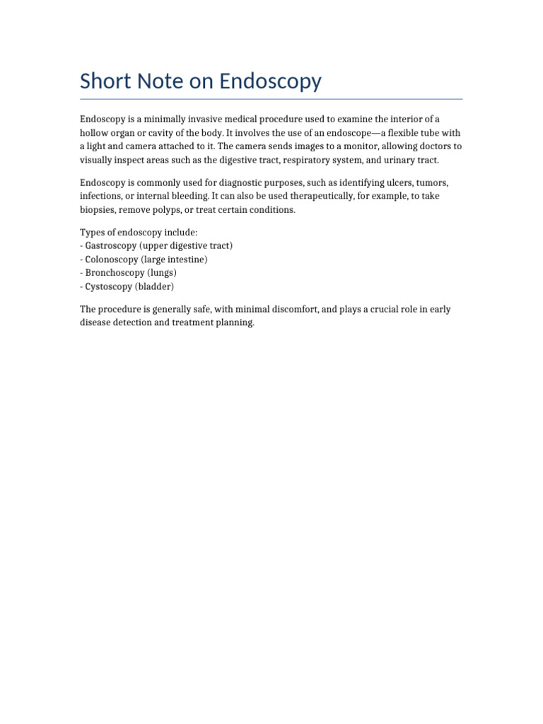 Short Note On Endos | PDF