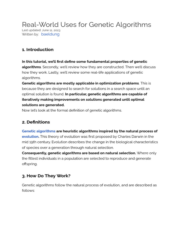 Real-World Applications of Genetic Algorithms | PDF | Genetic Algorithm ...
