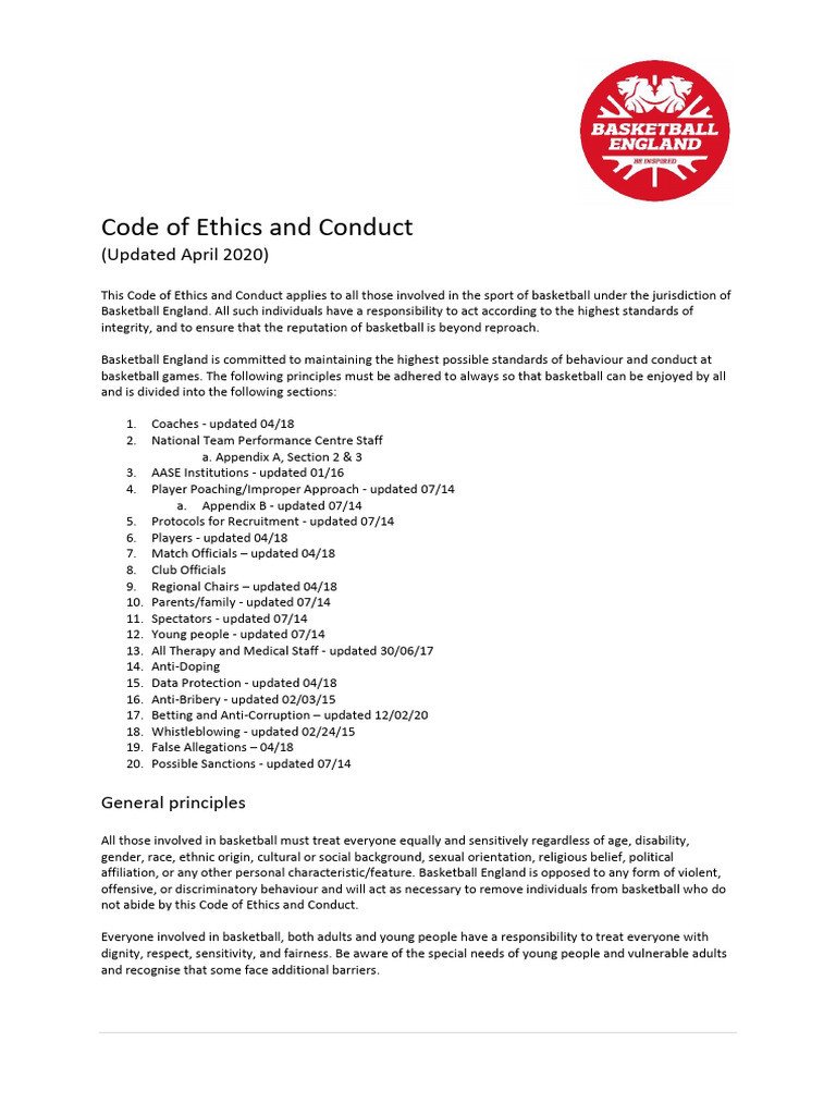 Code of Ethics and Conduct April 2020 | PDF | Bribery | Sexism