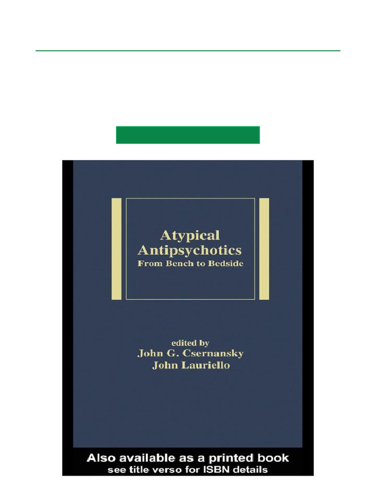 Atypical Antipsychotics From Bench To Bedside - 1st Edition Authorized ...