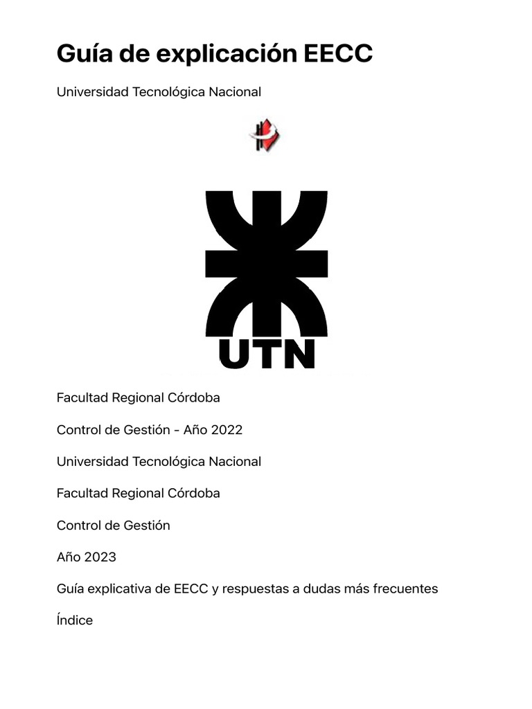 Guía de Explicación EECC | PDF | Contabilidad | Hoja de balance