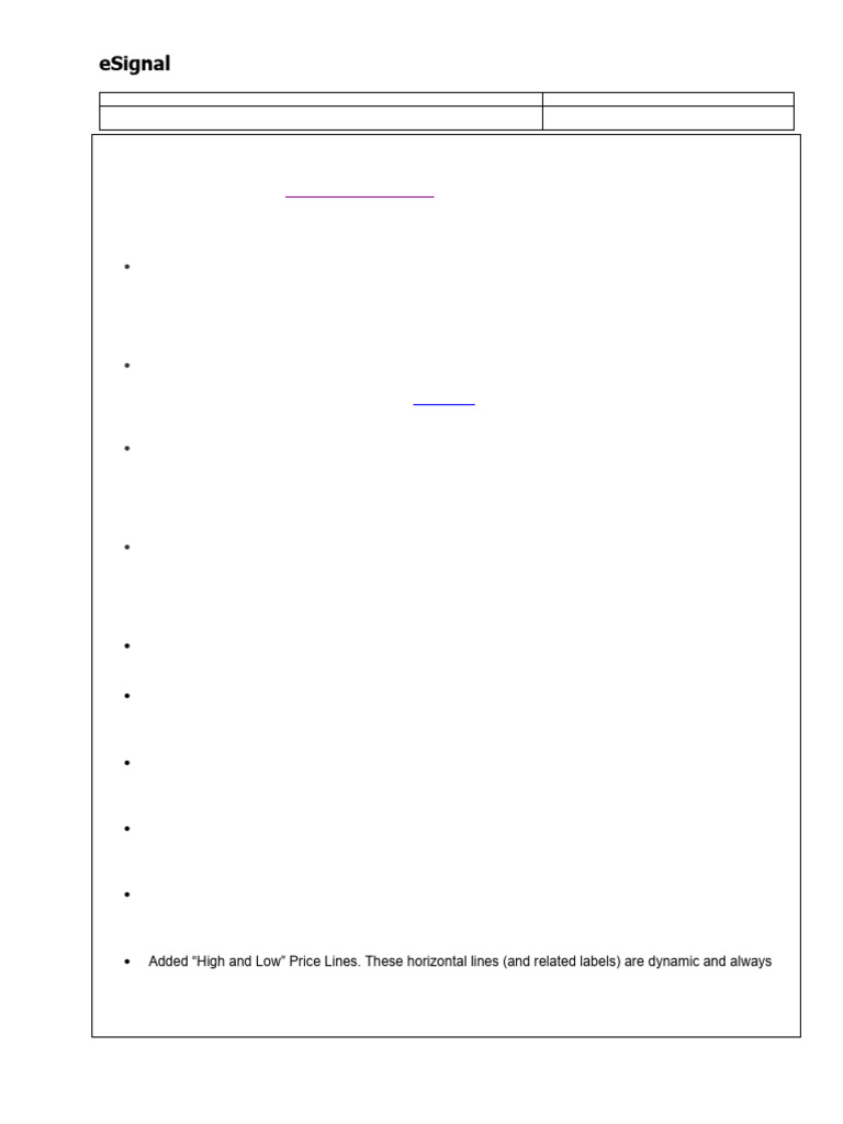 eSignal 21.3 Release Notes Summary | PDF | Menu (Computing) | Window ...