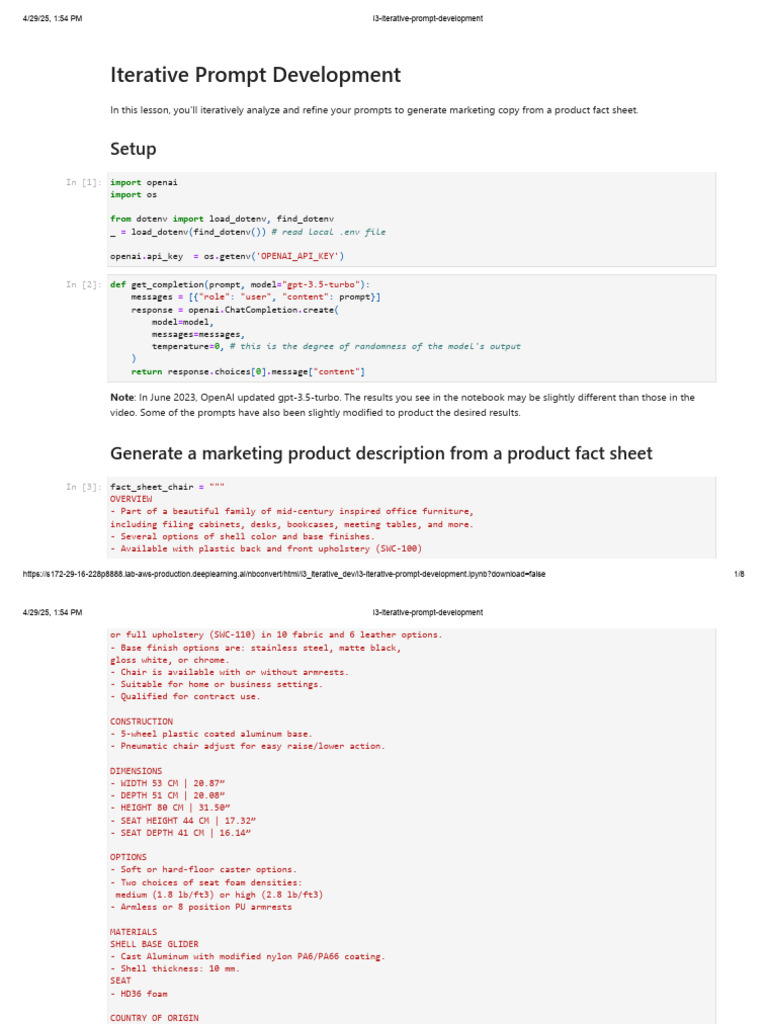 l3 Iterative Prompt Development | PDF | Chair | Upholstery