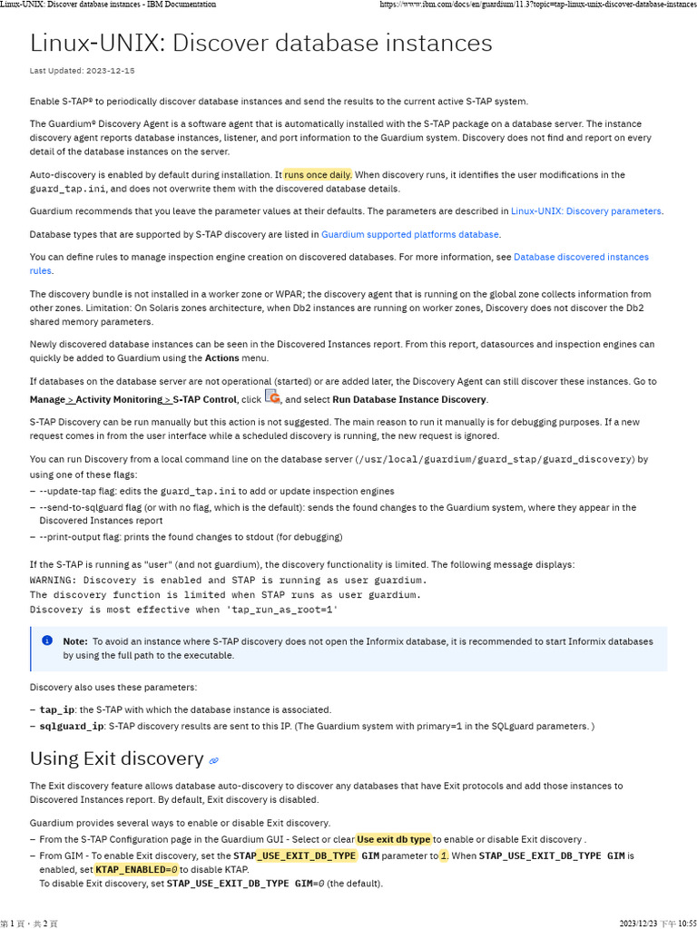 Linux Unix Discover Database Instances Ibm Documentation Pdf Databases Ibm Db2