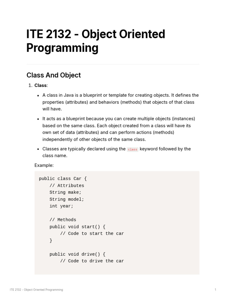 ITE 2132 - Object Oriented Programming (1) | PDF | Inheritance (Object Oriented Programming ...