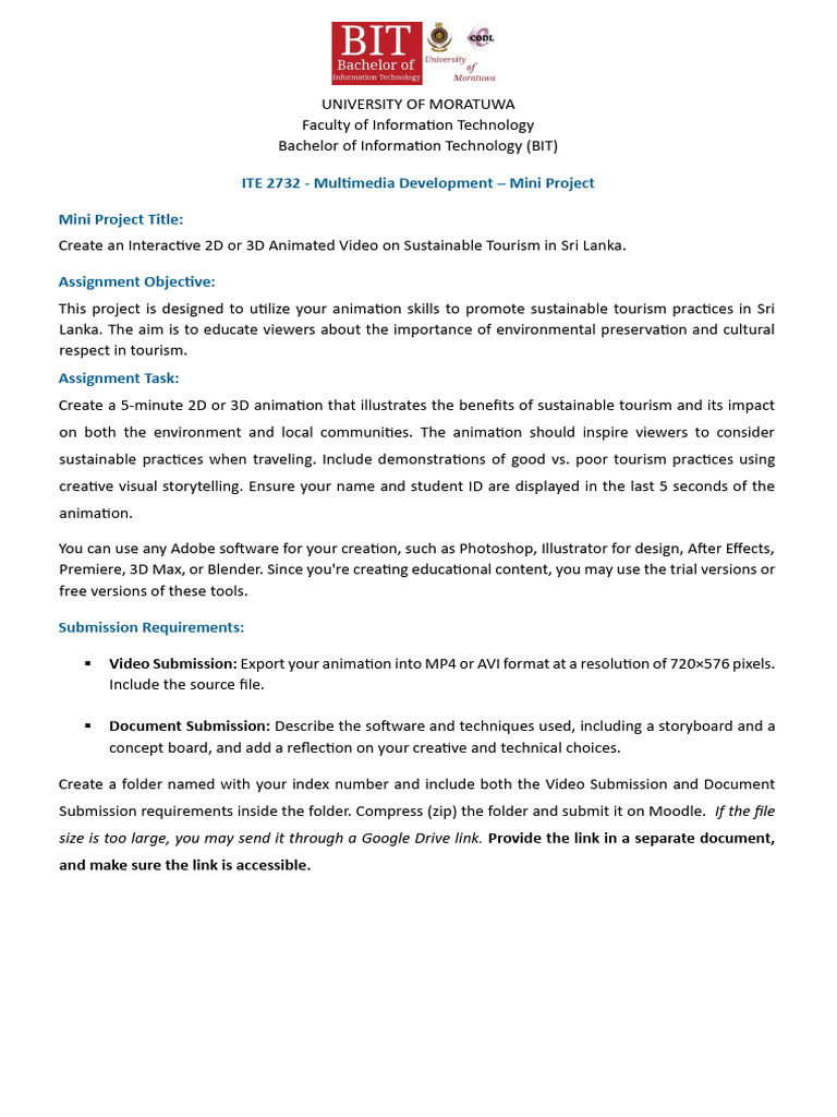 Mini Project - Multimedia UOM 2025 | PDF | 3 D Computer Graphics | Plagiarism