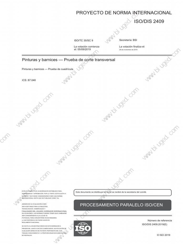 Iso 2409-2019 (Esp) | PDF | Organización internacional para la ...