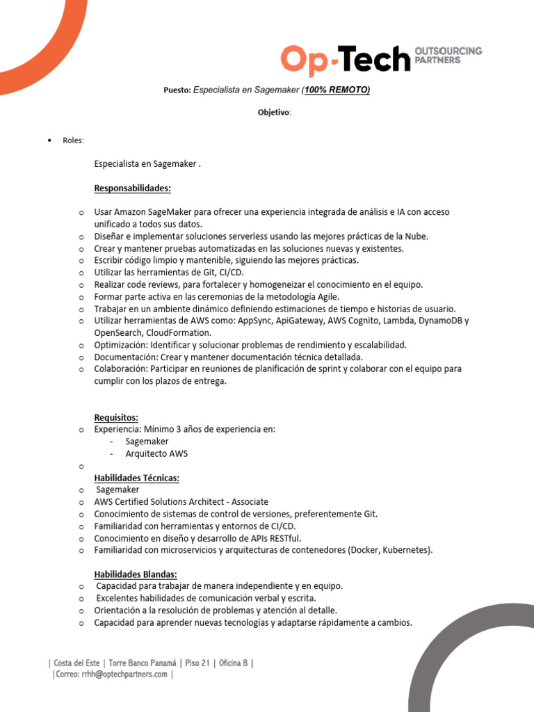 Especialista en Sagemaker | PDF | Servicios web de Amazon | Computación en la nube