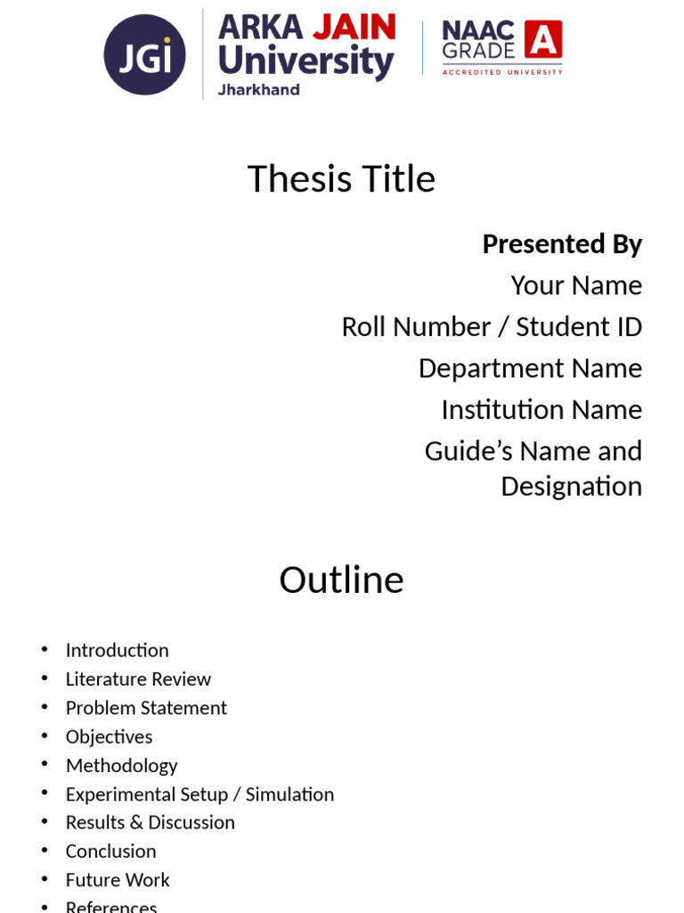 MTech Thesis Presentation Template | PDF