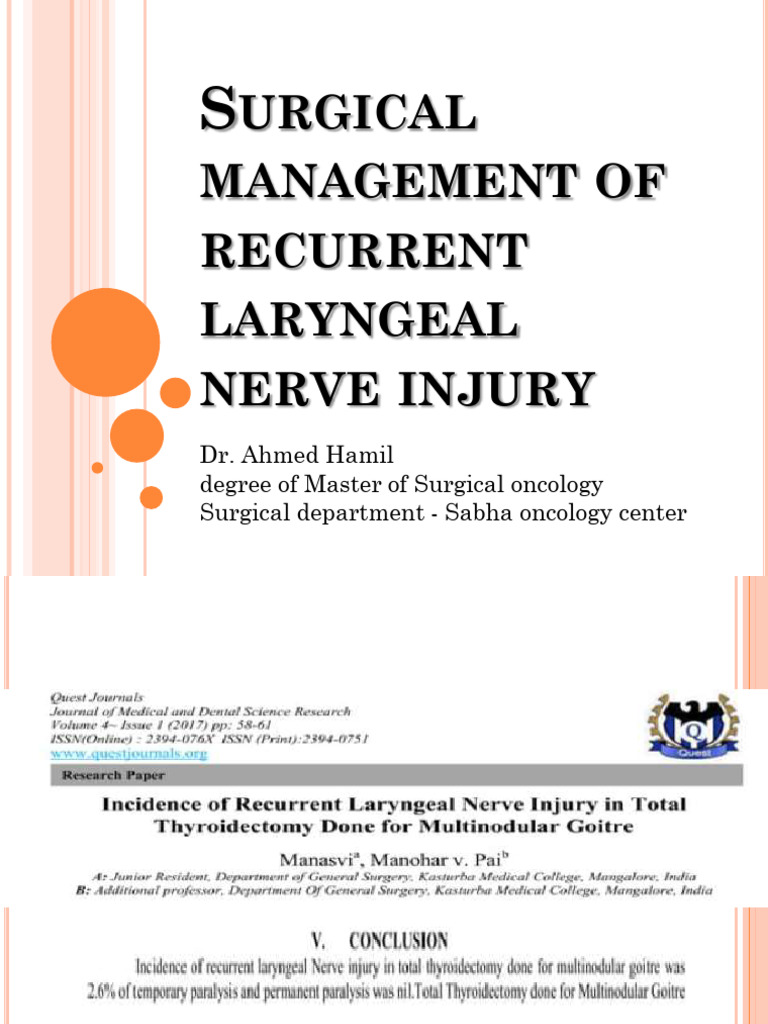 Surgical Managment of RLN Injury | PDF