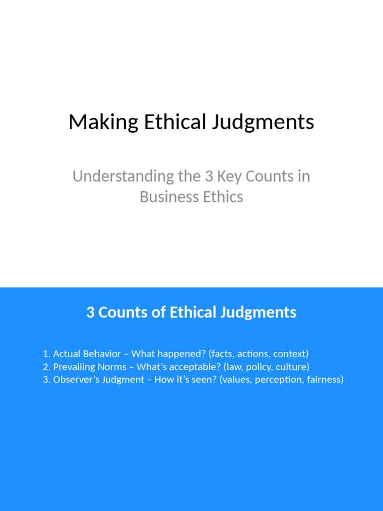 Making Ethical Judgments Final | PDF