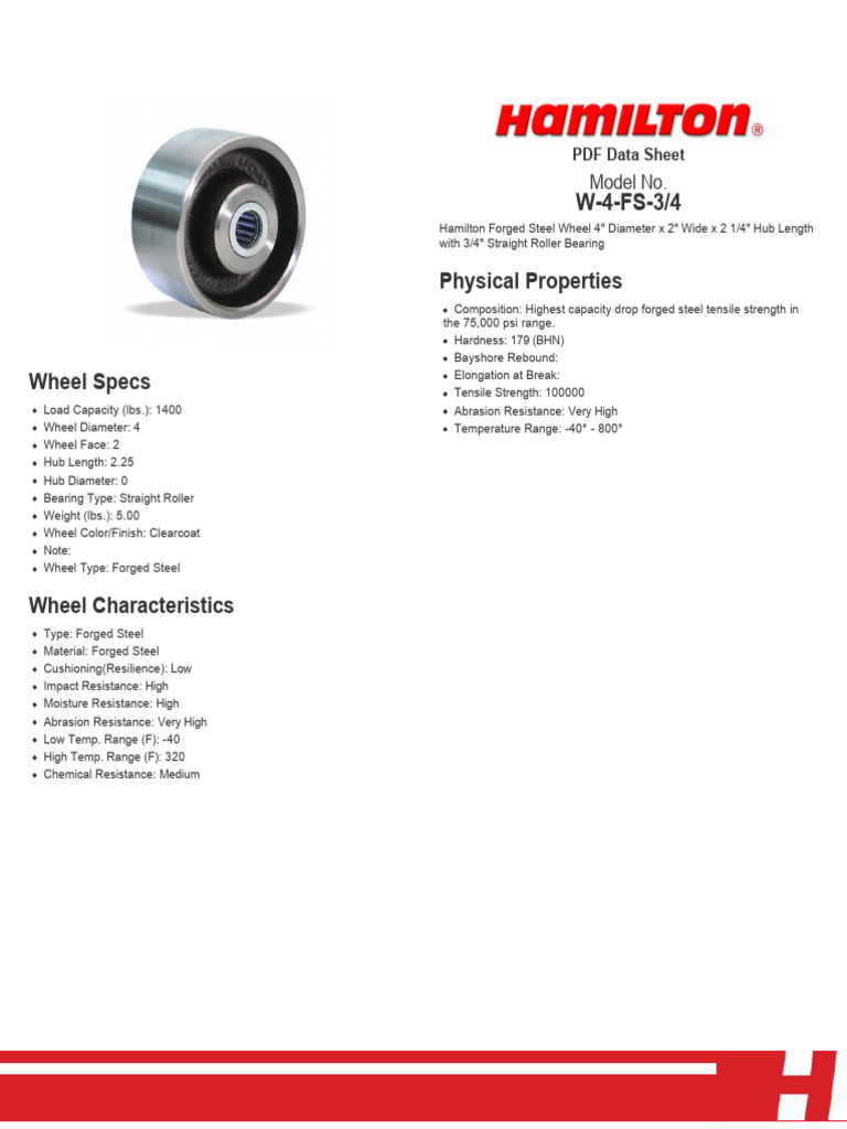 Hamilton Wheel W 4 FS 3 4 | PDF