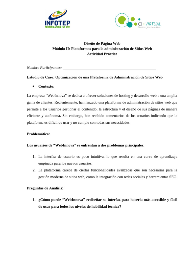 Actividad Práctica Módulo II Diseno - Yirandy Lopez Estevez | PDF ...