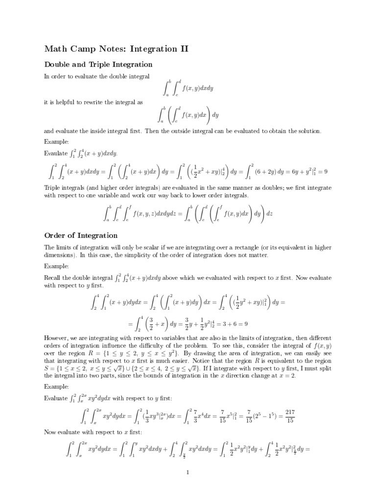 Integration_II | PDF | Probability Density Function | Integral