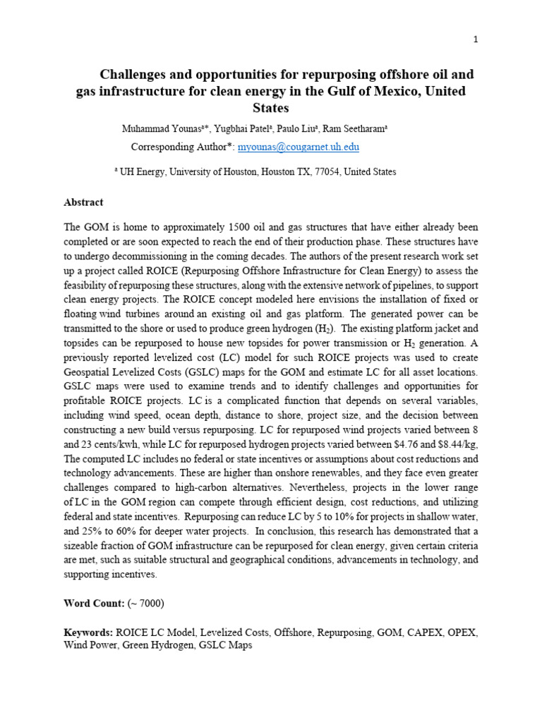 Article Challenges and Opportunities For Repurposing Offshore Oil and ...