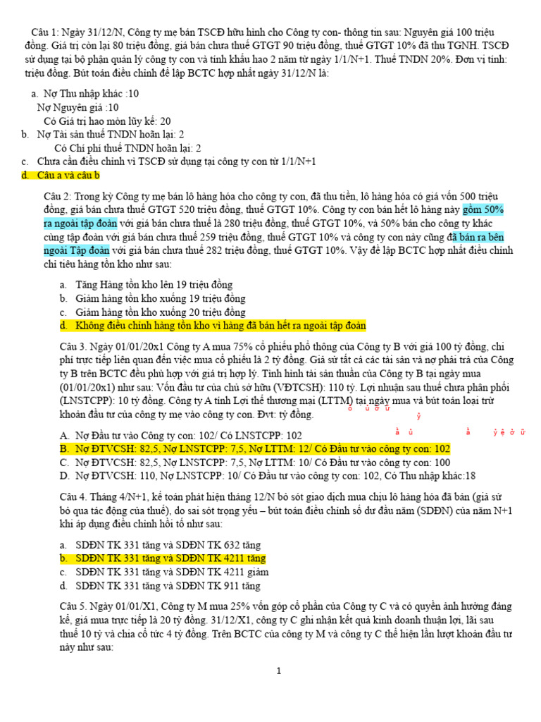 ĐỀ THI TRẮC NGIỆM KTTC 4 | PDF