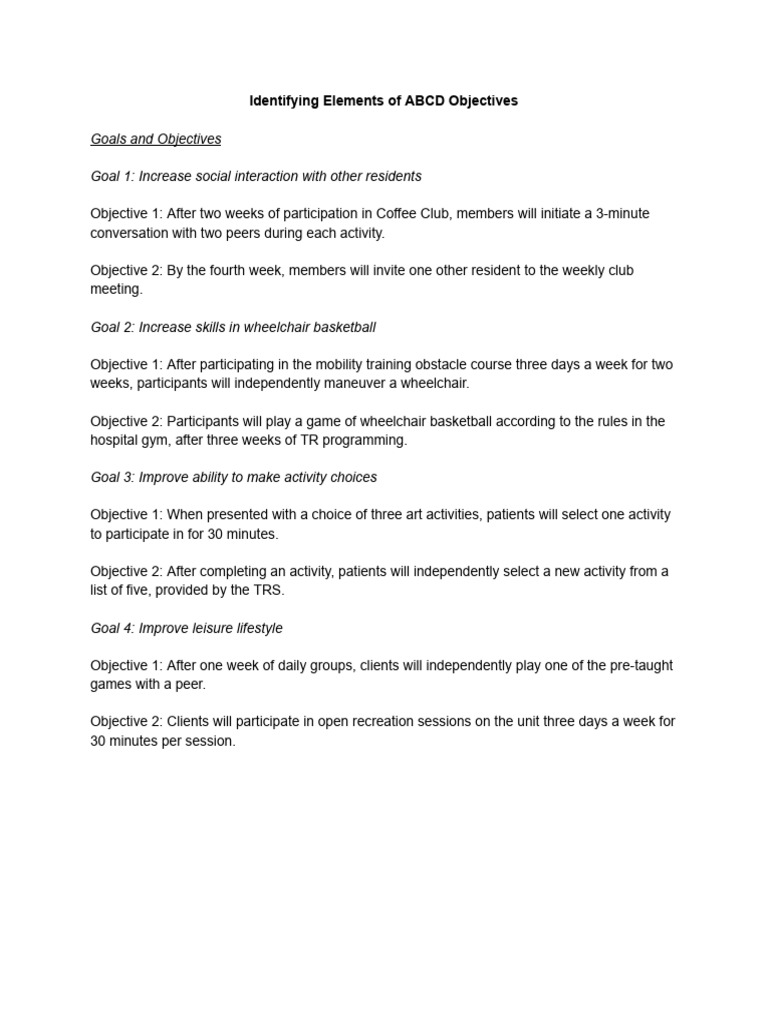 Identifying Elements of ABCD Objectives | PDF