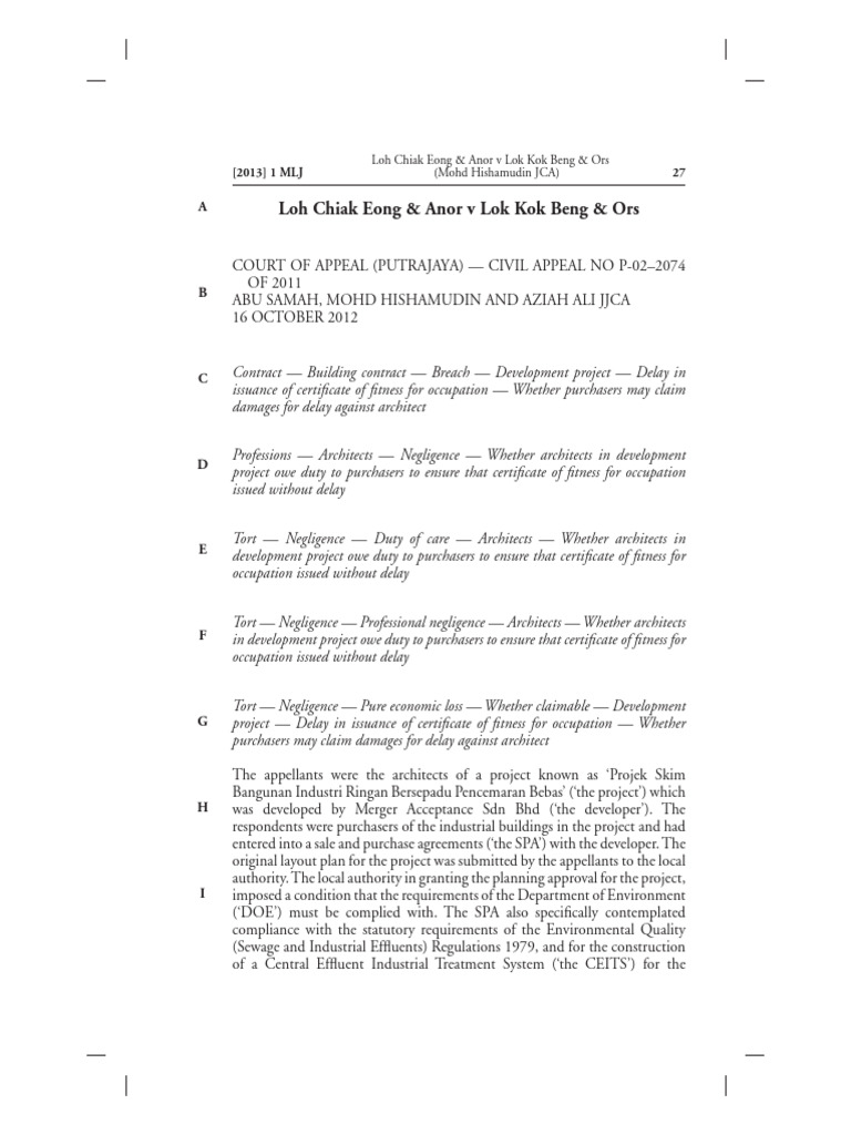 Loh Chiak Eong & Anor V Lok Kok Beng & Ors | PDF | Negligence | Duty Of ...