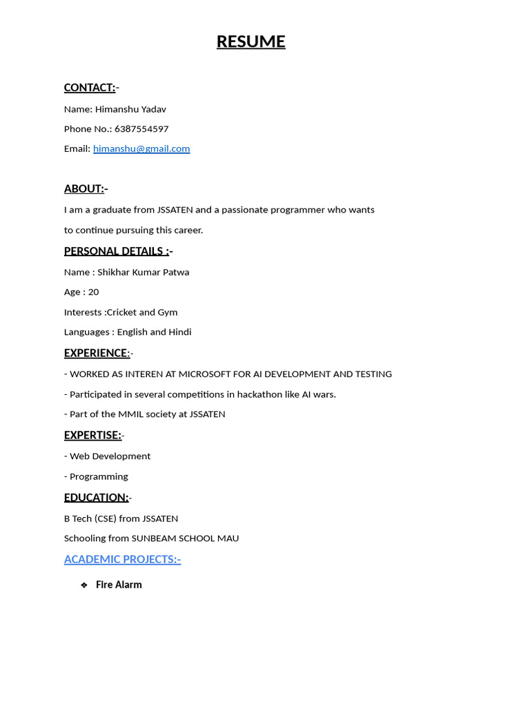 Himanshu RESUME | PDF