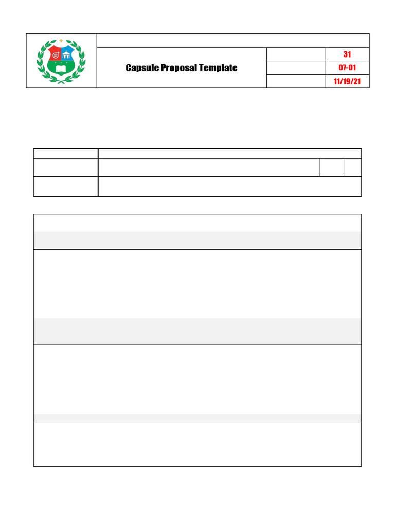 USC REC F-31 - Capsule Proposal Template | PDF | Qualitative Research ...