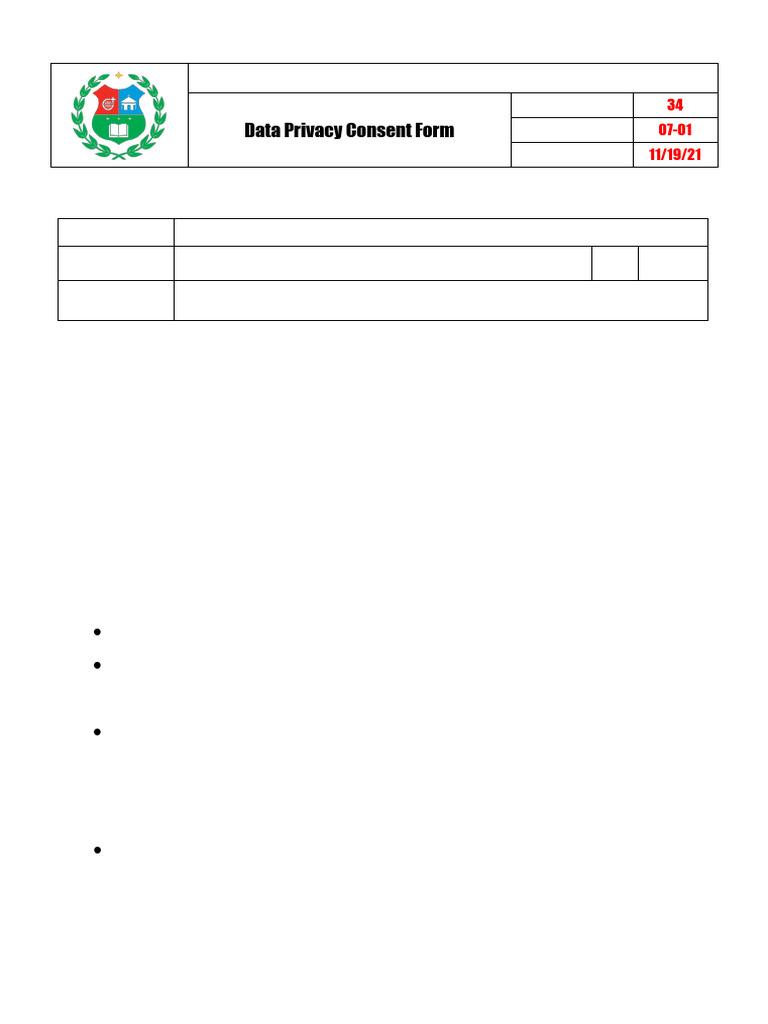 USC REC F-34 - Data Privacy Consent Form | PDF | Privacy | Information