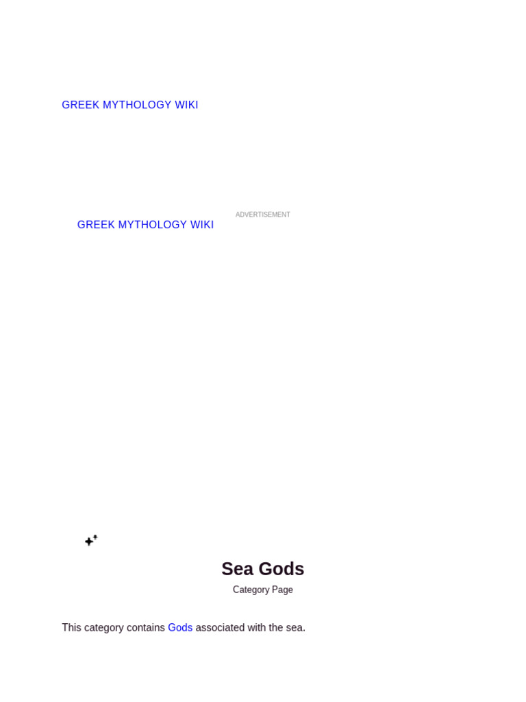 Sea Gods - Greekmythologyfandom | PDF