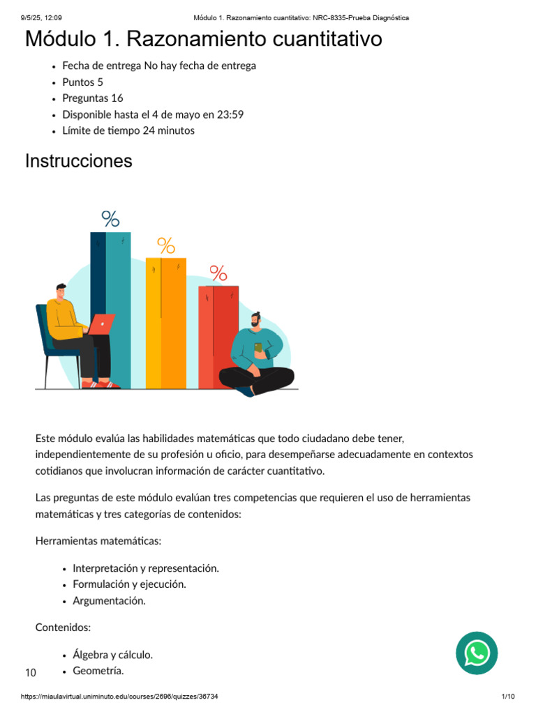 Módulo 1. Razonamiento Cuantitativo - Prueba Diagnóstica | PDF ...
