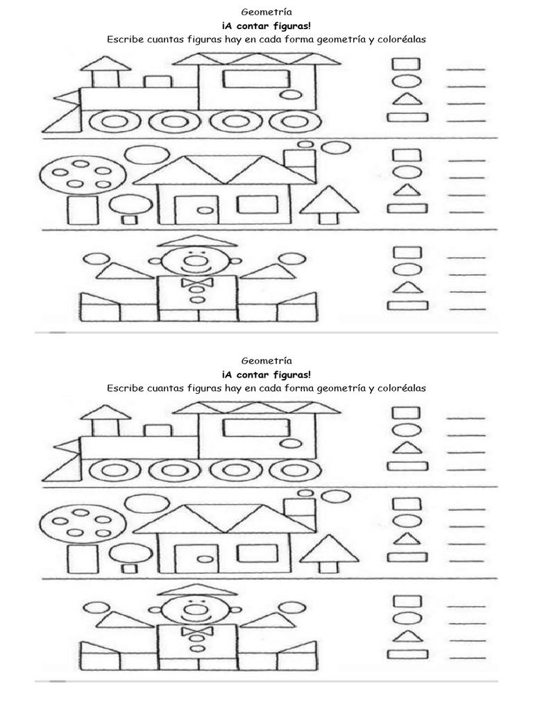 Conteo de Figuras Geométricas para Niños | PDF