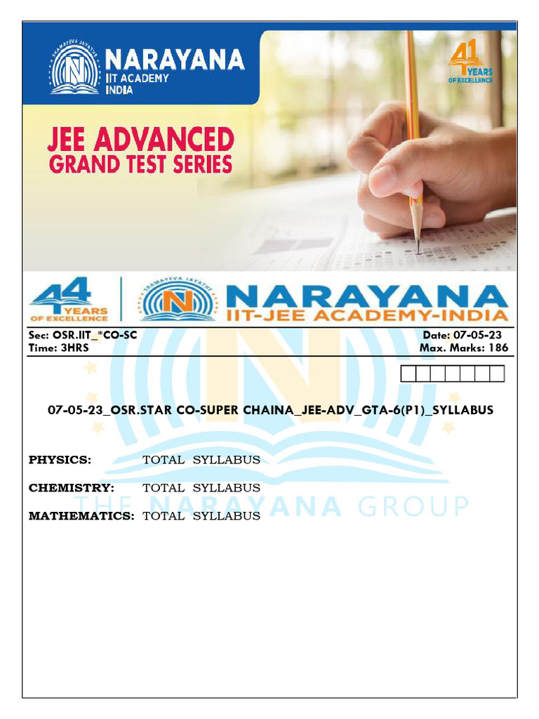 07.05.23 - Osr - Star Co-Sc - Jee-Adv - 2019 - P1 - Gta-6 (P1) - QP | PDF | Waves | Collision