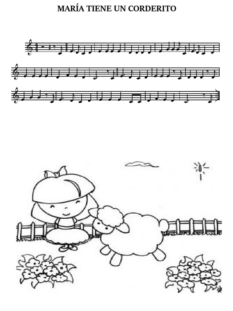 MARÍA TIENE UN CORDERITO - 001 Piano | PDF