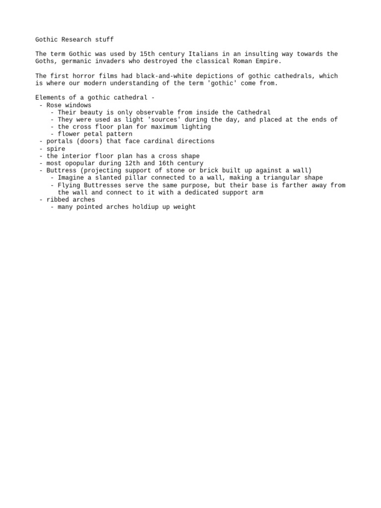 Art History Notes Gothic | PDF