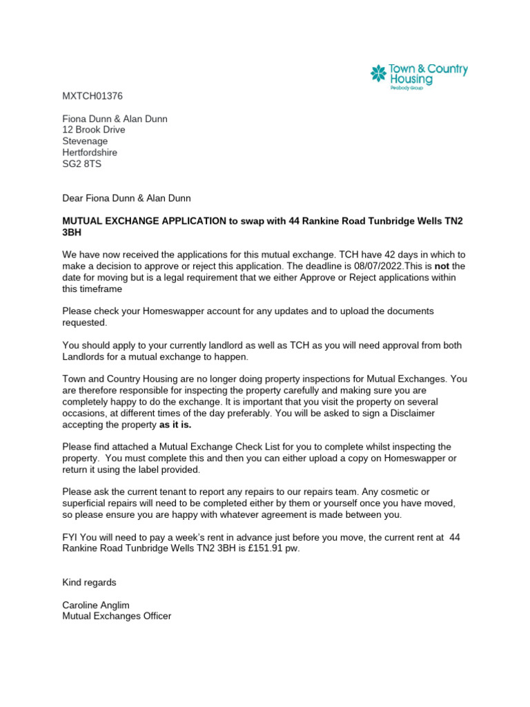 1st Letter, Incoming Tenants | PDF