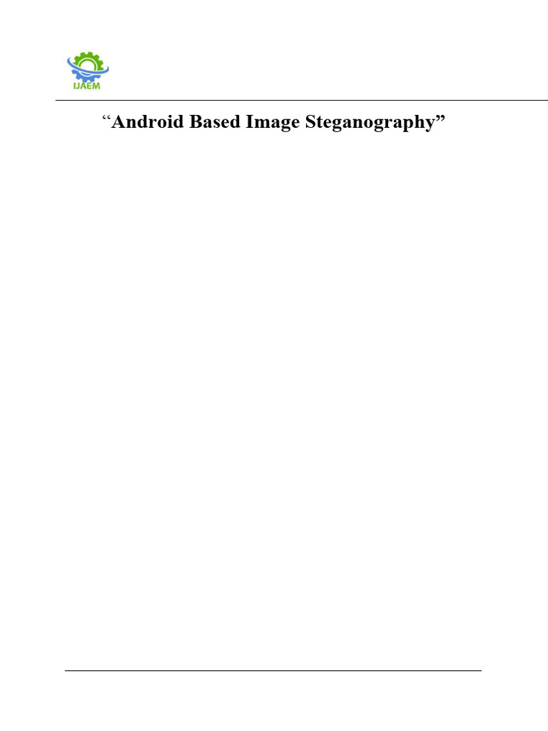 Android Based Image Steganography | PDF | Android (Operating System) | User (Computing)
