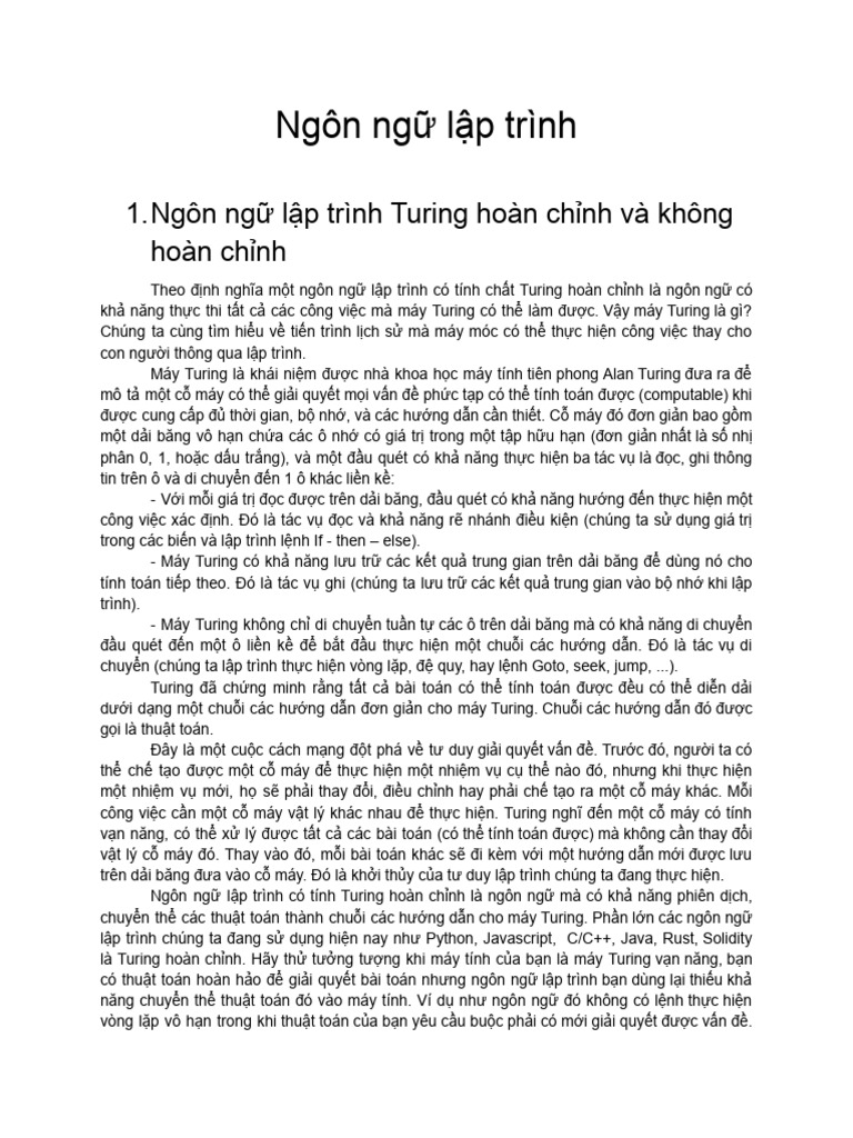 Ngôn Ngữ Lập Trình Turing Hoàn Chỉnh | PDF