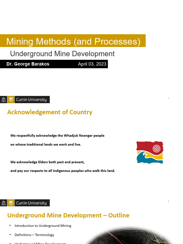 Underground Mine Development Mining Methods | PDF | Minerals | Heavy ...