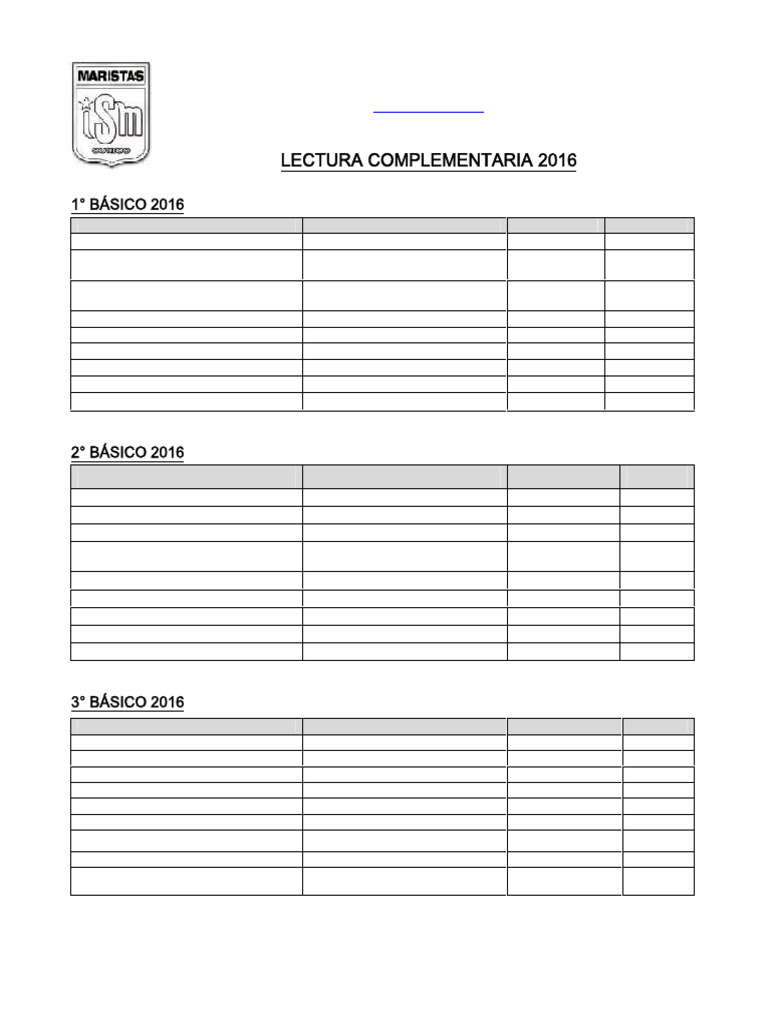 Lectura Complementaria 2016: 1° BÁSICO 2016 | PDF