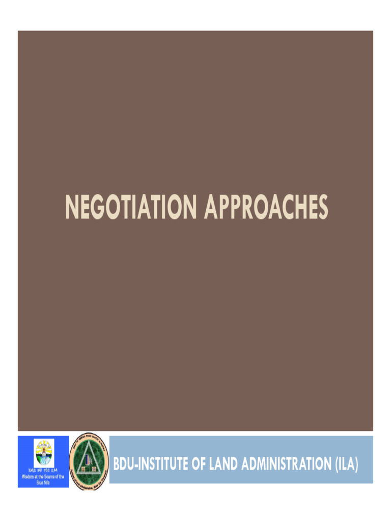 Unit 2 Negotiation Approaches (Summery) | PDF | Negotiation | Bargaining
