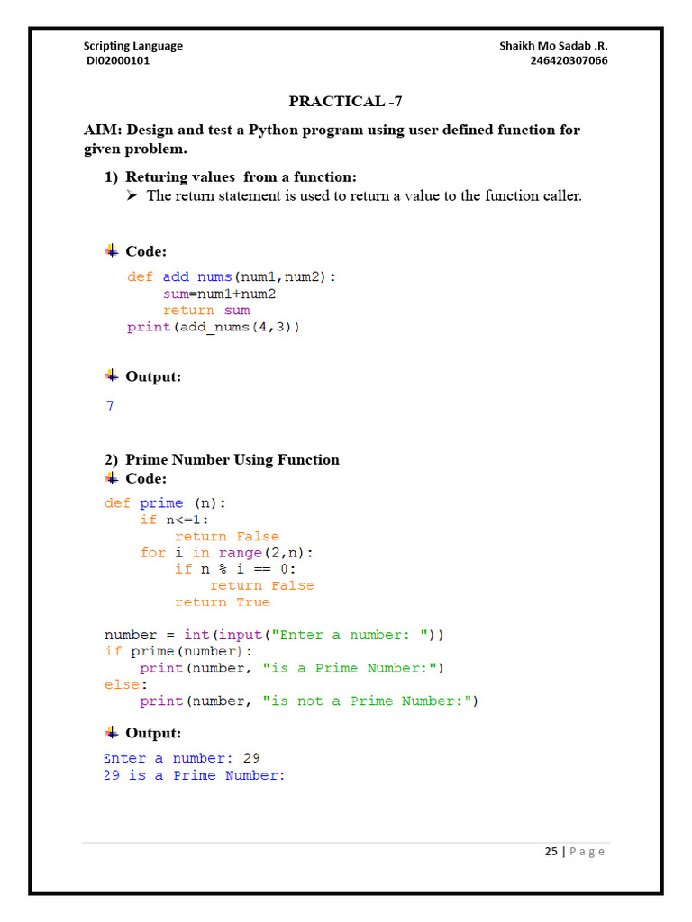 Practical 3 SL - PDF Sadab | PDF | String (Computer Science) | Function (Mathematics)