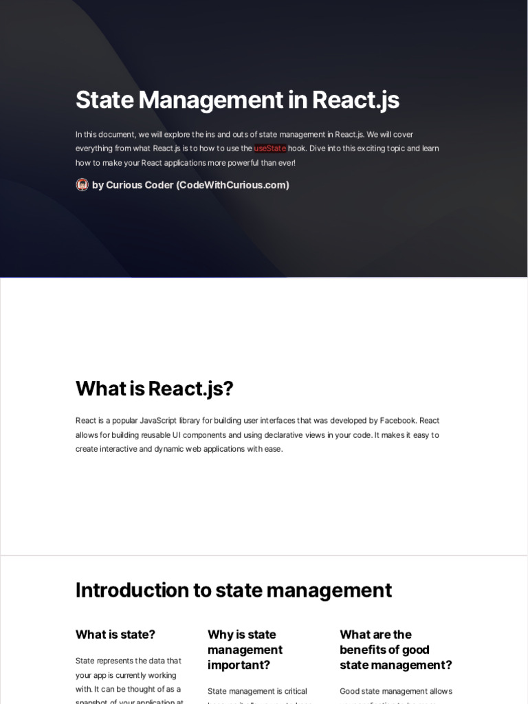 State Management in Reactjs | PDF | Computing | Computer Science