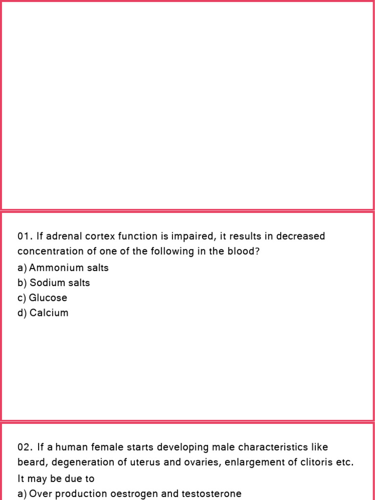 Chemical Coordination and Integration 90 Questions. | PDF | Adrenal Gland | Insulin