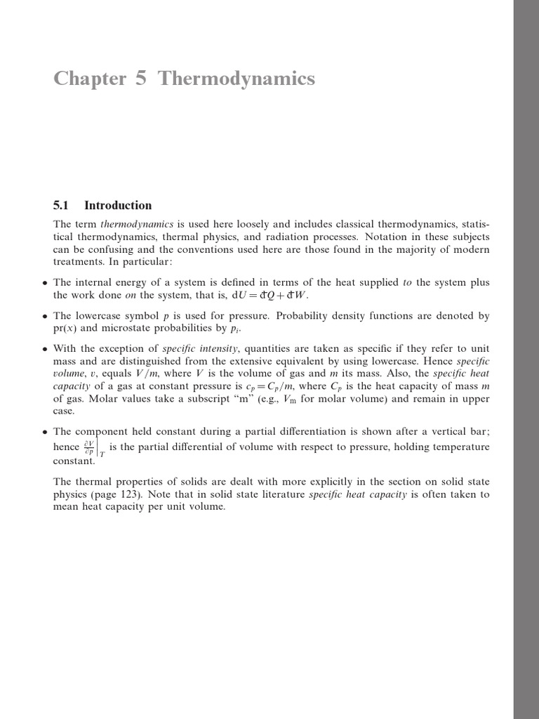 Thermo & Stat Formula Sheet | PDF | Heat | Gases