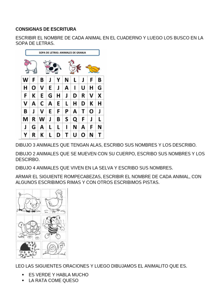 Actividades de Escritura | PDF