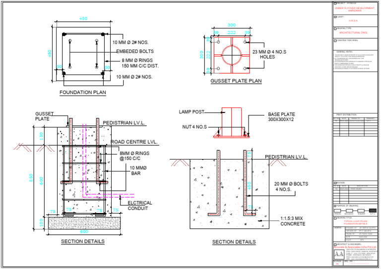 Light Pole Foundation Details Drawing | PDF