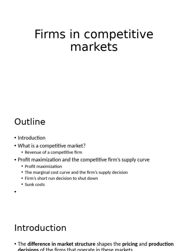 Competitive Firms in Market Dynamics | PDF | Marginal Cost | Profit ...