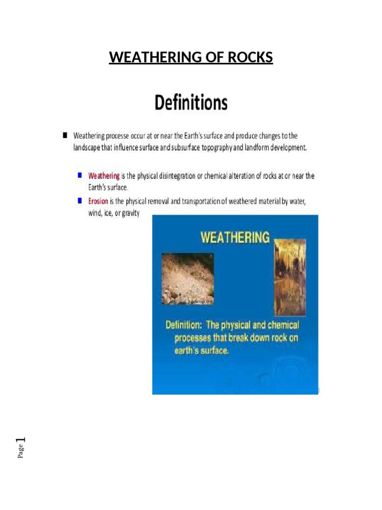 Weathering of Rocks | PDF