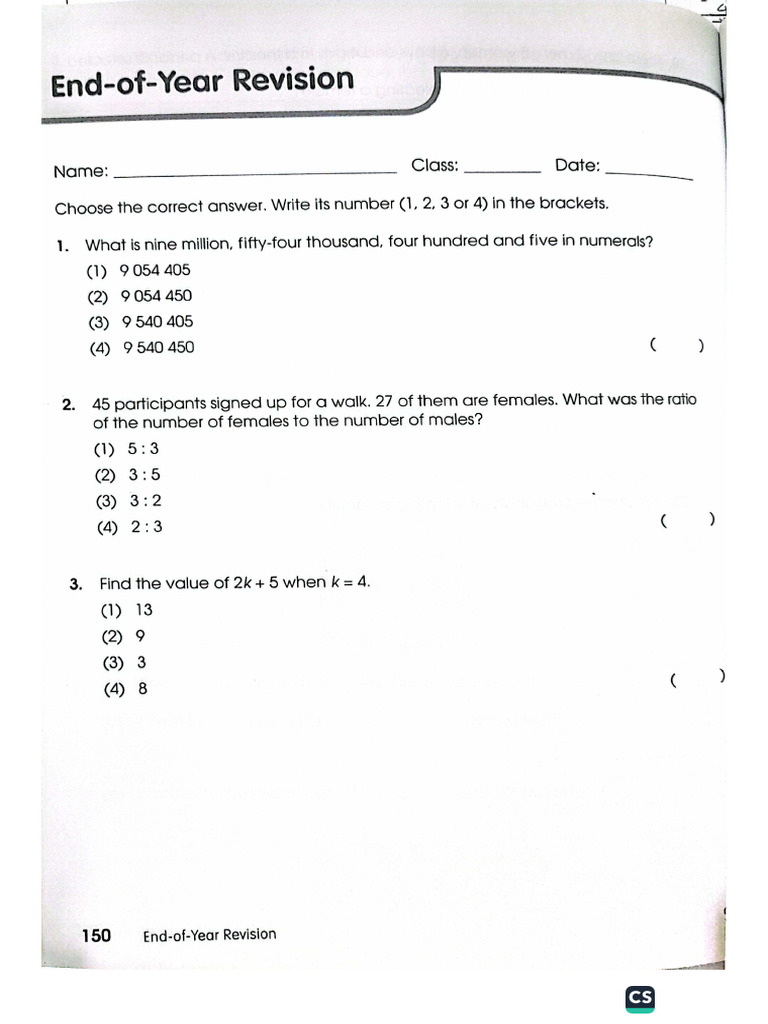 Math Review Sheet | PDF