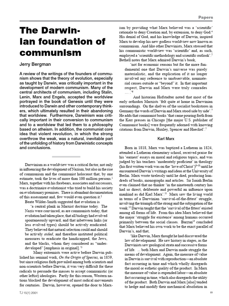 The Darwinian Foundation of Communism | PDF | Communism | Karl Marx