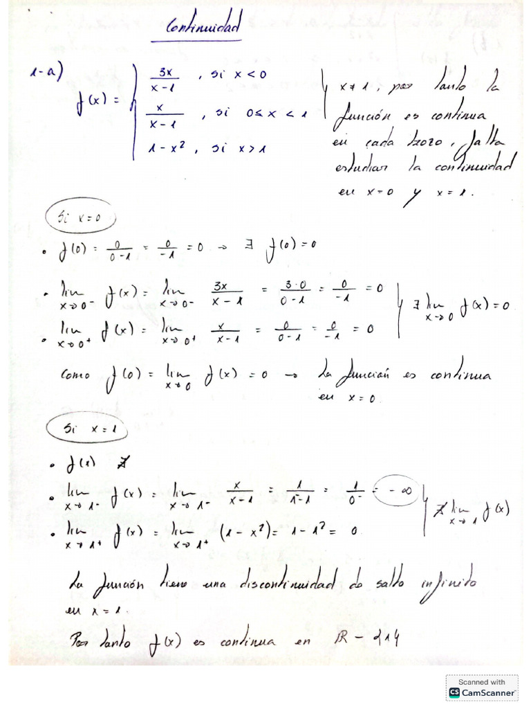 05 Continuïtat. Exercicis 2 SOLUCIONS | PDF