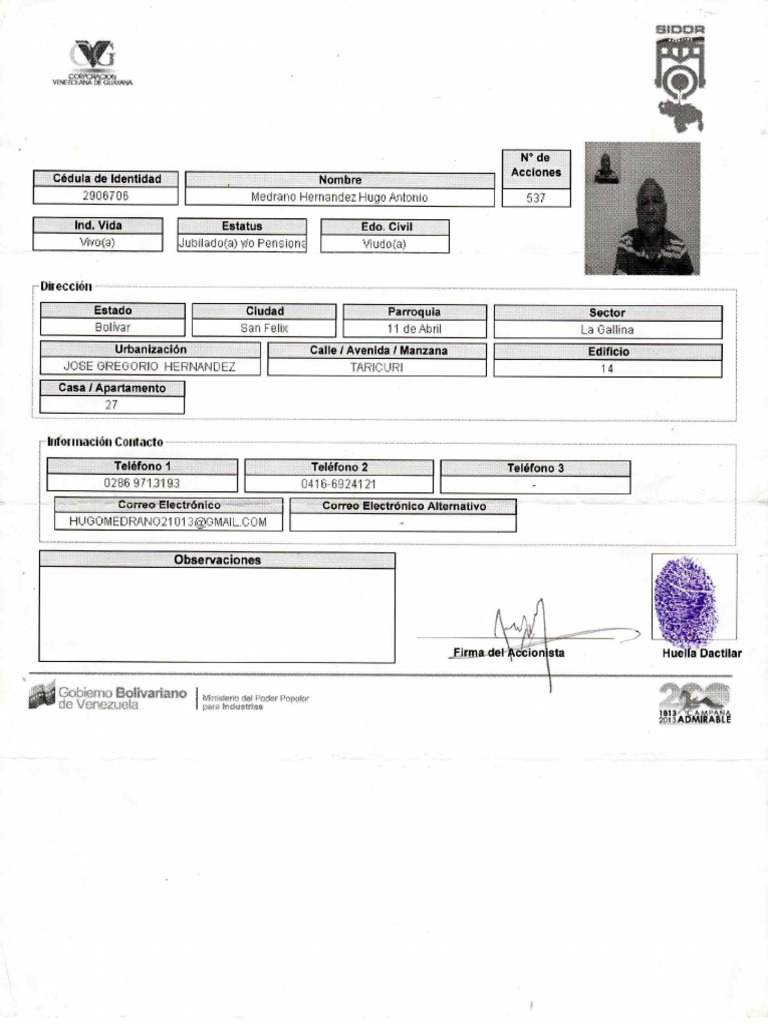 Acciones Hugo Medrano | PDF